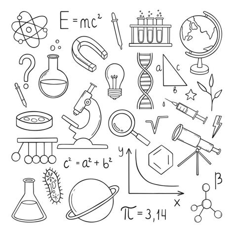 Set Of Education And Science Doodle Formulas In Physics Mathematics