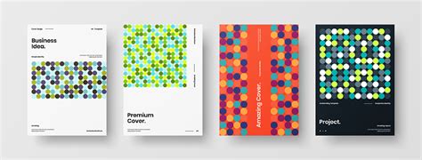 회사 Id 브로셔 템플릿 컬렉션입니다 비즈니스 프리젠 테이션 벡터 A4 수직 방향 전면 페이지 모형 세트 기업 보고서 커버 추상