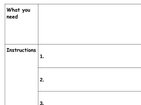Instruction Writing Template Teaching Resources