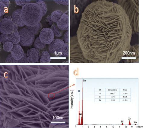 Sem Images At Various Magnifications And Eds Pattern Of The As Prepared