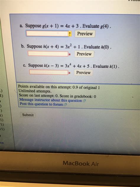 Solved Suppose G X 1 4x 3 Evaluate G 4 Suppose H X 4