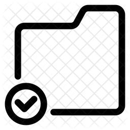 Check Mark Folder Icon Download In Line Style