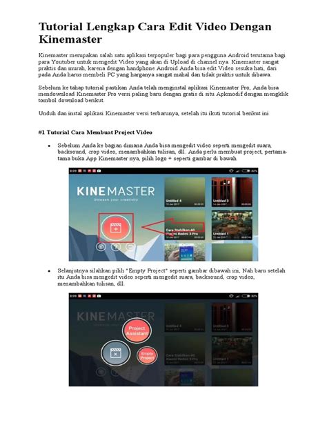 Tutorial Lengkap Cara Edit Video Dengan Kinemaster Pdf