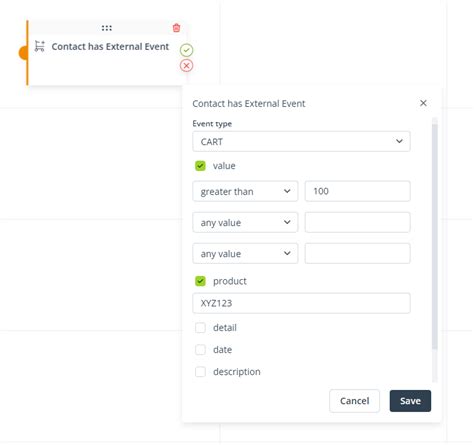 Workflow Condition Contact Has External Event Support Salesmanago Customer Engagement