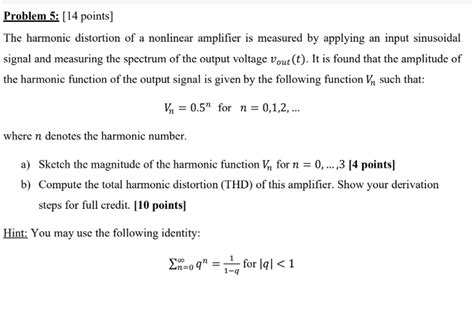 Solved Problem Points The Harmonic Distortion Of A Chegg