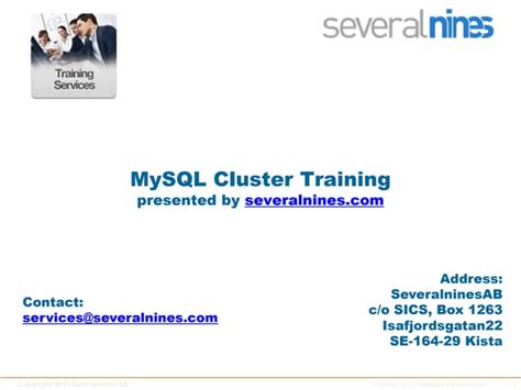 severalnines self training mysql® cluster part viii ppt