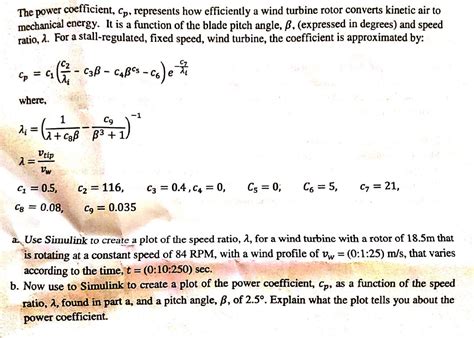 The Power Coefficient Cp Represents How Efficiently