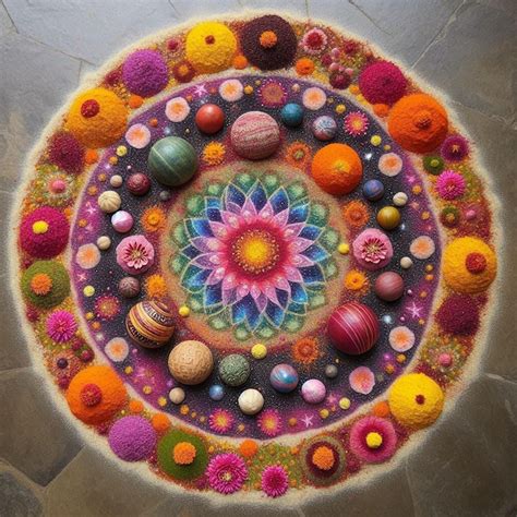 Circular Rangoli Design Ideas Premium Ai Generated Image