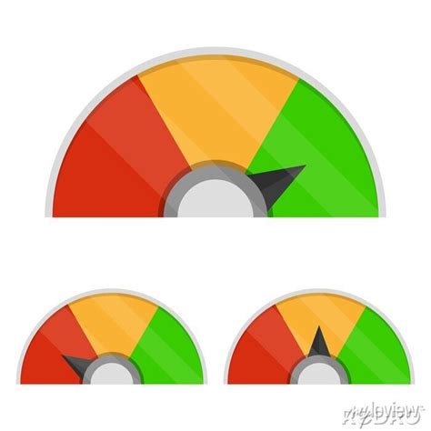 Set Of Customer Satisfaction Meter Speedometer Icons • Wall Stickers Fair Element Colours
