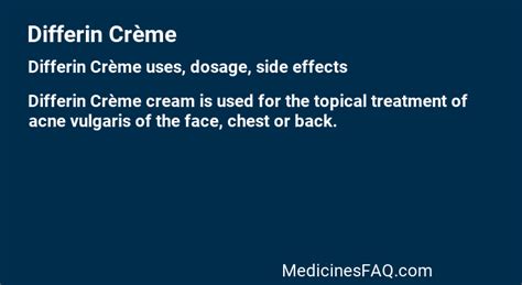 Differin Crème Uses Dosage Side Effects Food Interaction And Faq
