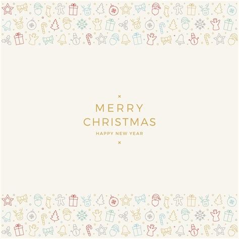 Premium Vector Merry Christmas Colorful Icon Elements