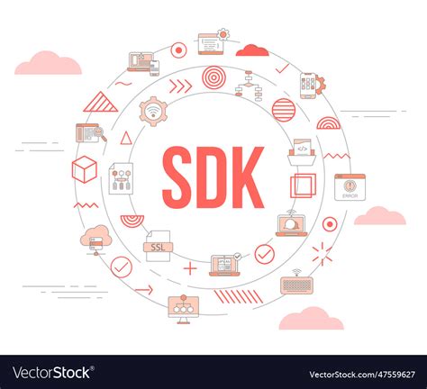 sdk software development kit concept with icon vector image