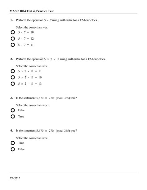 1 Perform The Operation Using Arithmetic For A 12