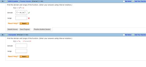 Solved I Am Not Understanding How To Obtain The Range When Chegg Com