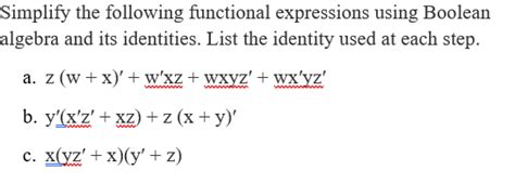 Solved Simplify The Following Functional Expressions Using Chegg