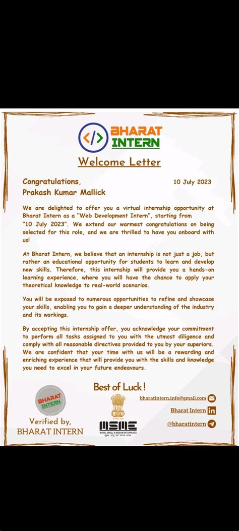Mr Prakash Kumar Mallick On Linkedin Bharatintern Bharatintern