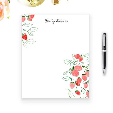 Strawberry Notepad Etsy