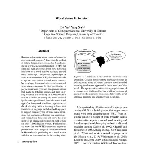 Word Sense Extension Acl Anthology