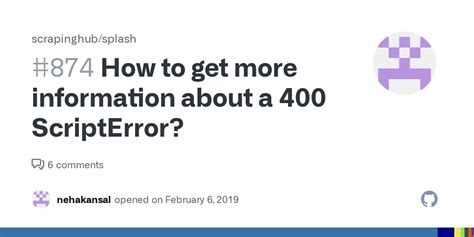 how to get more information about a 400 scripterror · issue 874