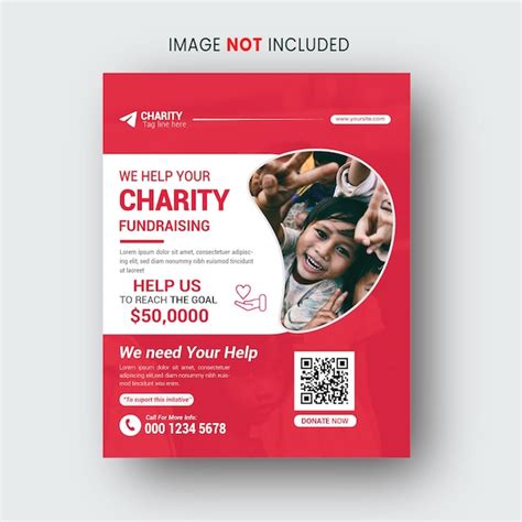 Premium Vector Charity And Donation Flyer Template Design