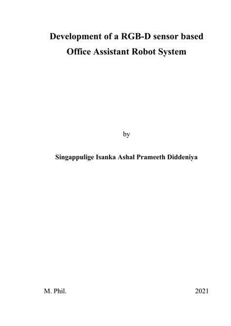 Pdf Mphil Thesis Development Of An Rgb D Sensor Based Office