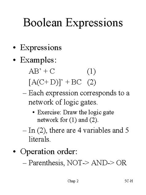 Lecture Boolean Algebra Basic Algebra An Algebra