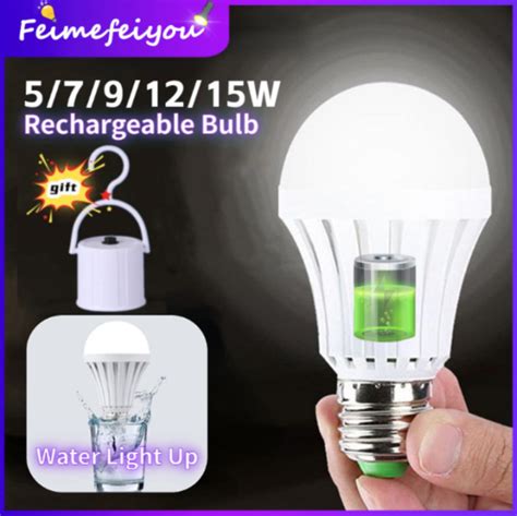 Led Light Bulb E27 Rechargeable Emergency Bulb Waterproof Built In Battery Water Touched Bulbs