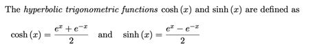 The Hyperbolic Trigonometric Functions Coshx And