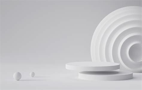 최소 흰색 원 기하학적 받침대 연단 배경 제품 디스플레이 3d 렌더링 0명에 대한 스톡 사진 및 기타 이미지 0명 3차원 형태 공연 Istock