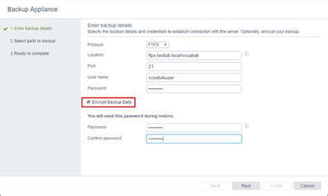 create secure ftps server for vmware vcsa 6 5 backups virtualization
