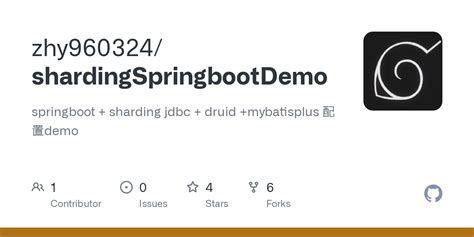 GitHub zhy shardingSpringbootDemo springboot sharding jdbc druid mybatisplus 配置demo