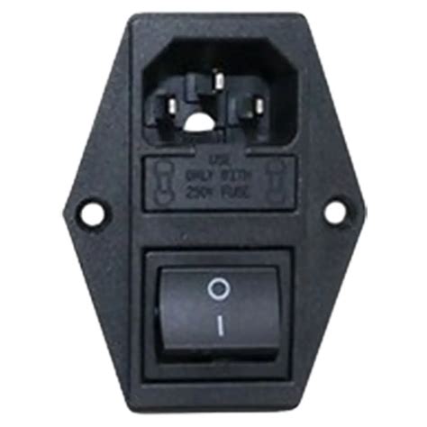 3 Pin C14 Black Fuse Switch Male Power Socket 10a 250v Inlet Module Plug In Switches From Lights