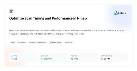Optimize Scan Timing And Performance In Nmap Labex