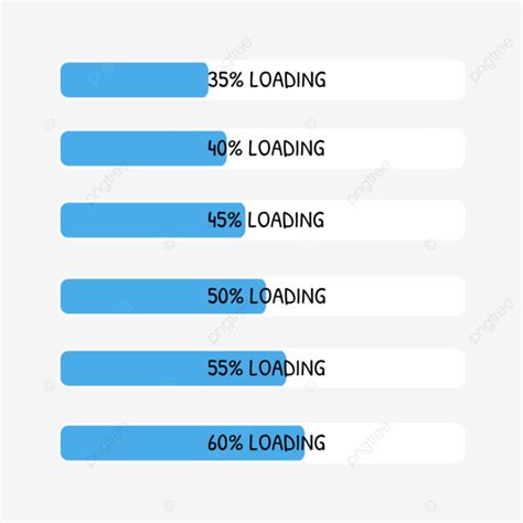 Loading Progress Bar Vector Hd PNG Images Set Of Progress Loading Bar