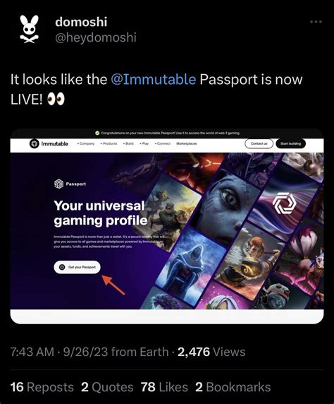 Immutables Passport Wallet Is Now Live 👀🔥 Rsuperstonk