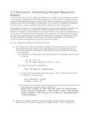 7-2 discussion.docx - 7-2 Discussion: Interpreting Multiple Regression Models In this discussion ...
