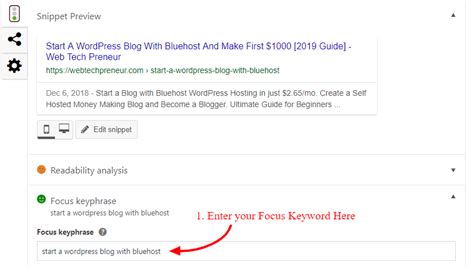 Set Yoast Seo Focus Keyword In Wordpress Post 2020 Guide Webtechpreneur