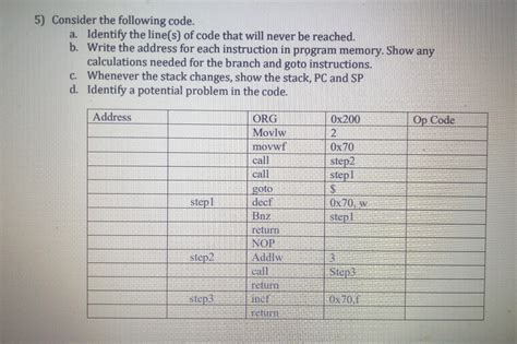 Consider The Following Code A Identify The Chegg