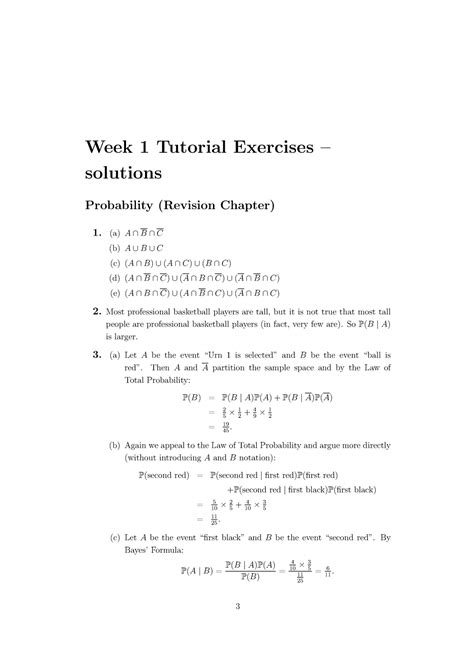 Week1 Tutorial Solutions Week 1 Tutorial Exercises Solutions