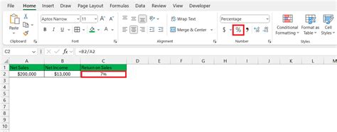 How To Calculate Return On Sales Formulas In Excel MyExcelOnline