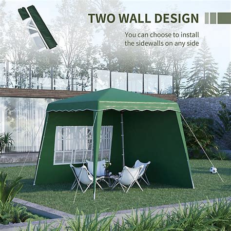 Outsunny 24 X 24m Uv50 Pop Up Gazebo Canopy Tent With Carry Bag Green