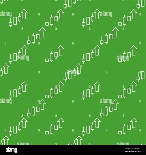 Uptrend Candlestick Chart Vector Concept Seamless Pattern In Outline