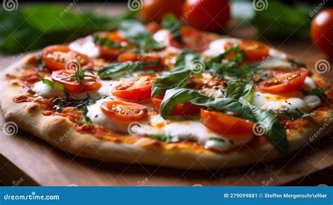 Classic Margherita Pizza Italian Favorite Generative Ai Royalty Free