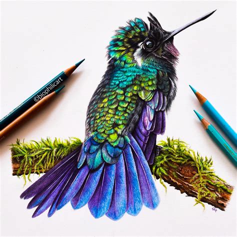 Hummingbird Drawing Colour