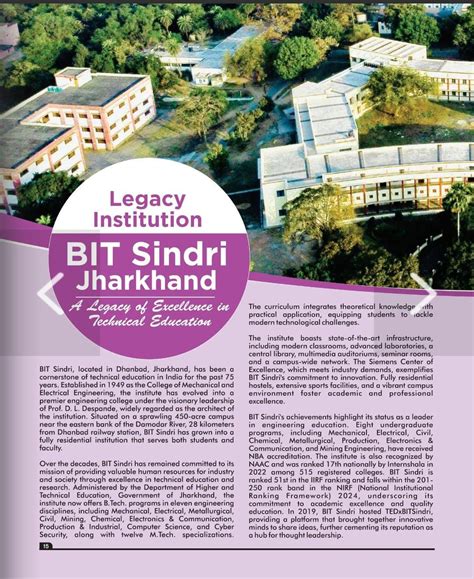 Delighted To Share That My Article Written On Legacy Institution Bit Sindri Jharkhand Has Been