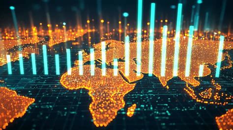 Global Data Visualization Showcasing Analytics Trends Across Continents In A Digital Format