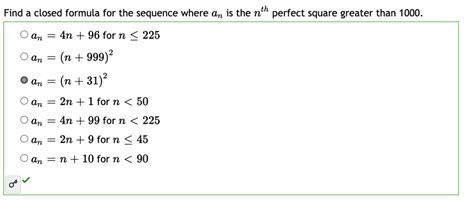 solved please explain the answer find a closed formula for the