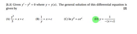 Solved [1 3] The Second Order Linear Homogeneous