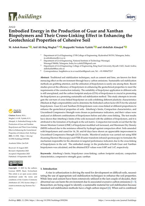 Pdf Embodied Energy In The Production Of Guar And Xanthan Biopolymers