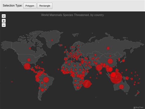 World Mammal Species Threatened With Dark Earth Theme Maps General